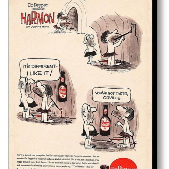 Art | Dr Pepper Caveman Cartoon Comic Framed Vintage Restored Magazine ...